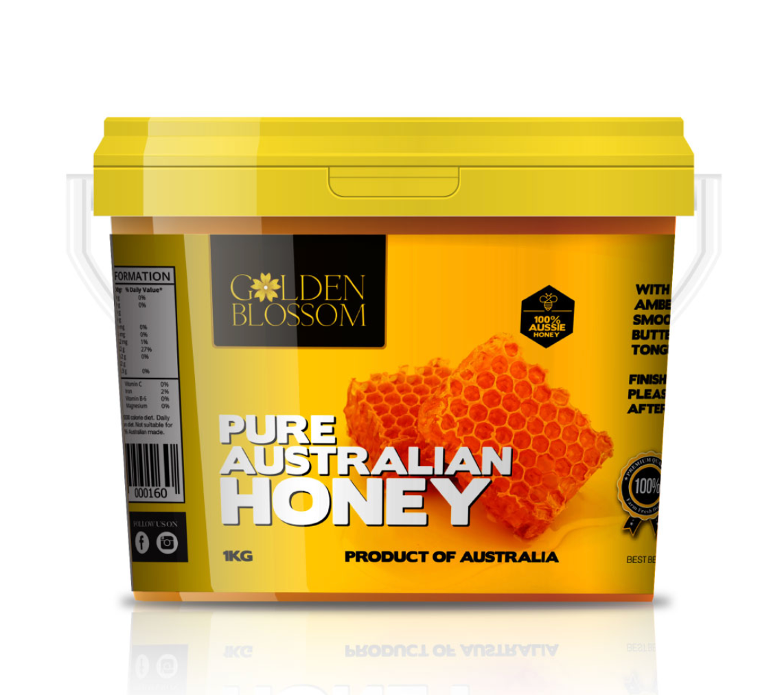 Golden Blossom Honey – Cold-Extracted – Honeycube